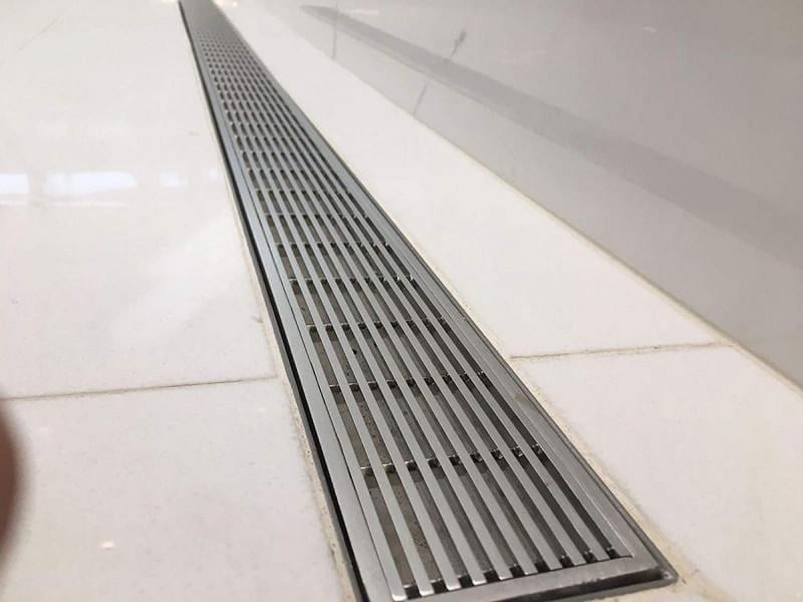 Side Outlet 48 Inch Linear Shower Drain with ABS Drain Base Flange and ...