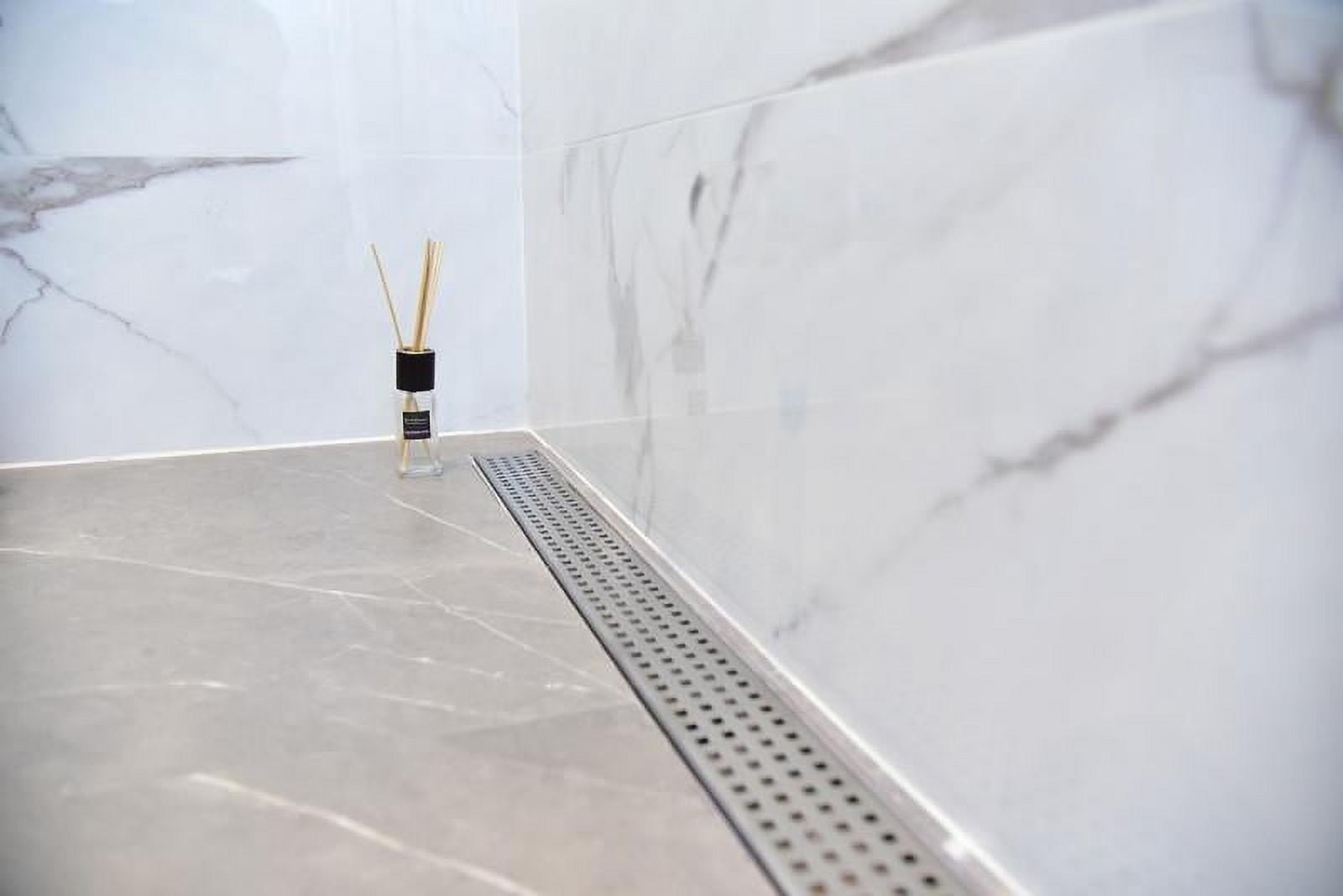 Side Outlet 48 Inch Linear Shower Drain with ABS Drain Base Flange and ...