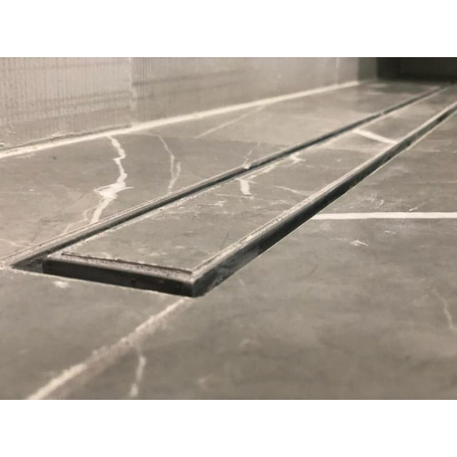 Side Outlet 60 Inch Linear Shower Drain with ABS Drain Base Flange and ...