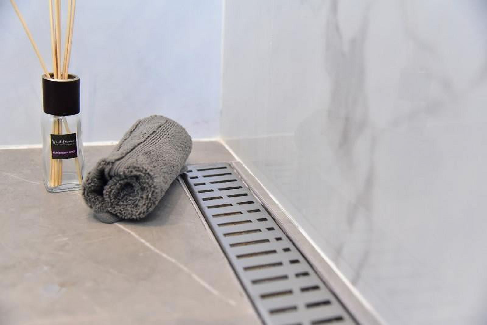 Side Outlet 60 Inch Linear Shower Drain with ABS Drain Base Flange and ...