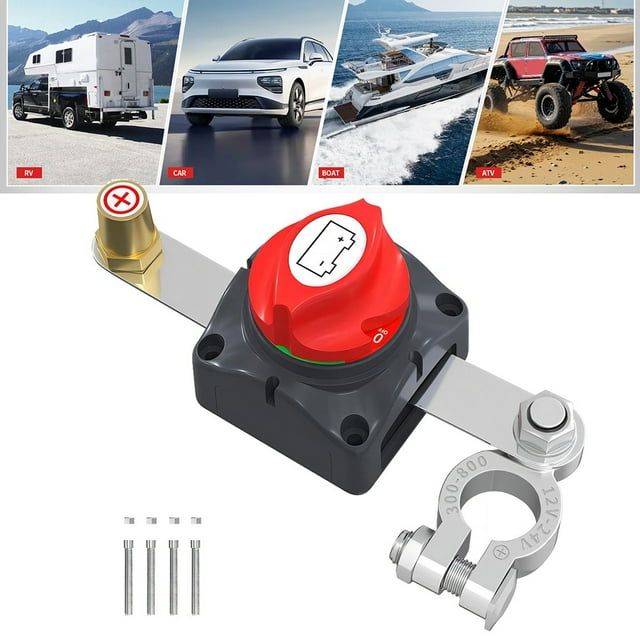 Side Post Battery Switch 300A 12-48V Battery Power Cut Master Switch ...