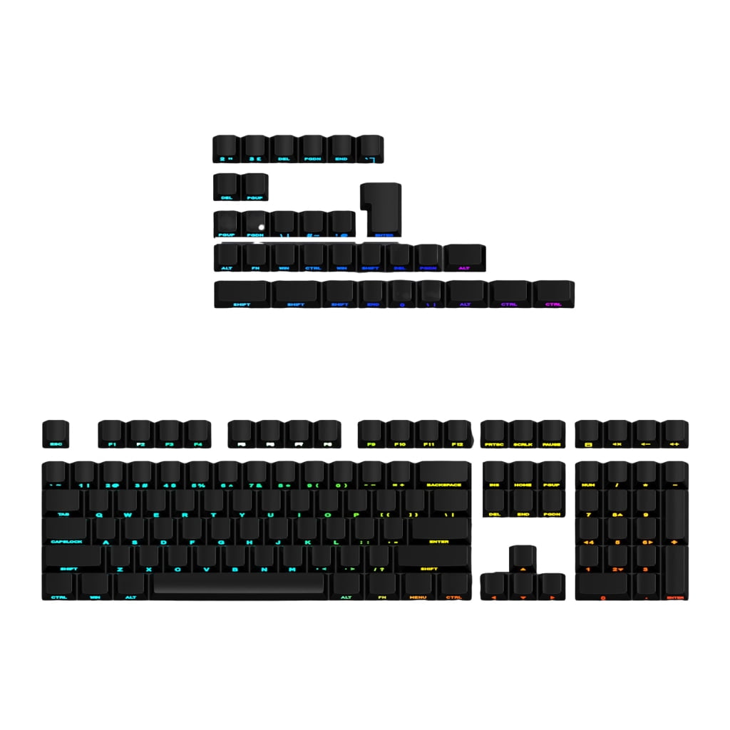 Side Printing 140-Key Keycap Set Featuring Double Shot With Backlit and ...