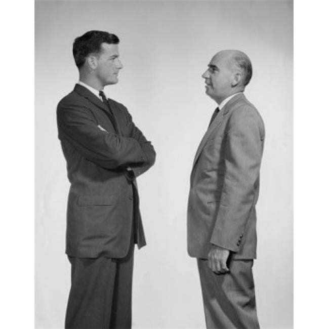 Side Profile of Two Businessmen Talking Poster Print - 18 x 24 in ...