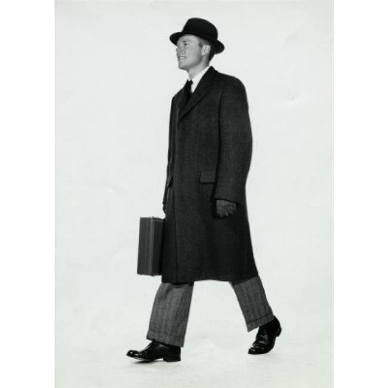 Side Profile of a Businessman Carrying a Briefcase Poster Print - 18 x ...