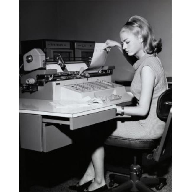 Side Profile of a Technician Working in a Computer Lab Ncr 500 Poster ...