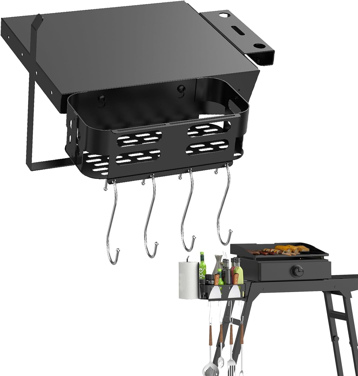 Side Shelf and Grill Caddy for Blackstone 17" & 22" Griddle Stand ...