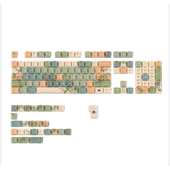 Side-Shine PBT Keycap Set, Osmanthus Oolong Tea Theme Cherry Profile ...