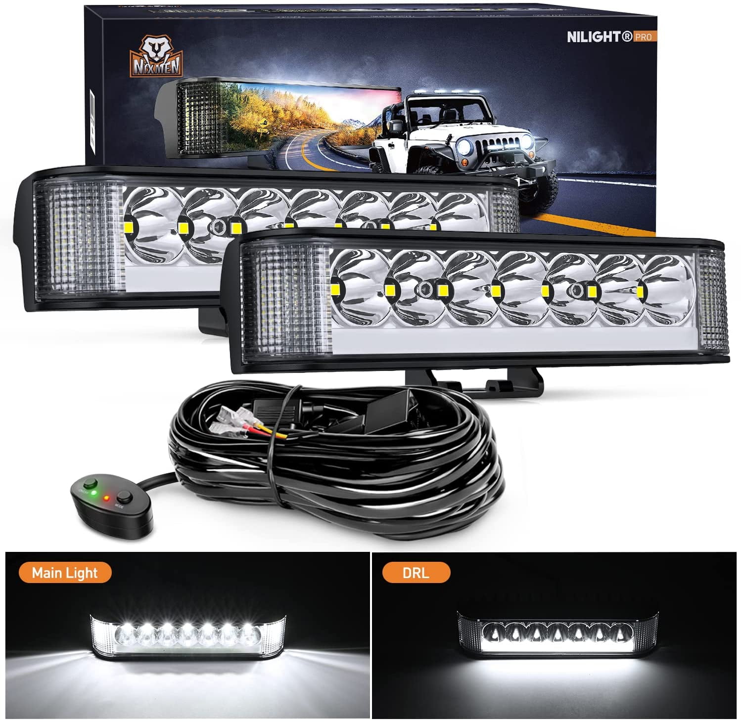 Side Shooter LED Pods with DRL 6.5 Inch 2089LM Spot Flood Combo Light ...