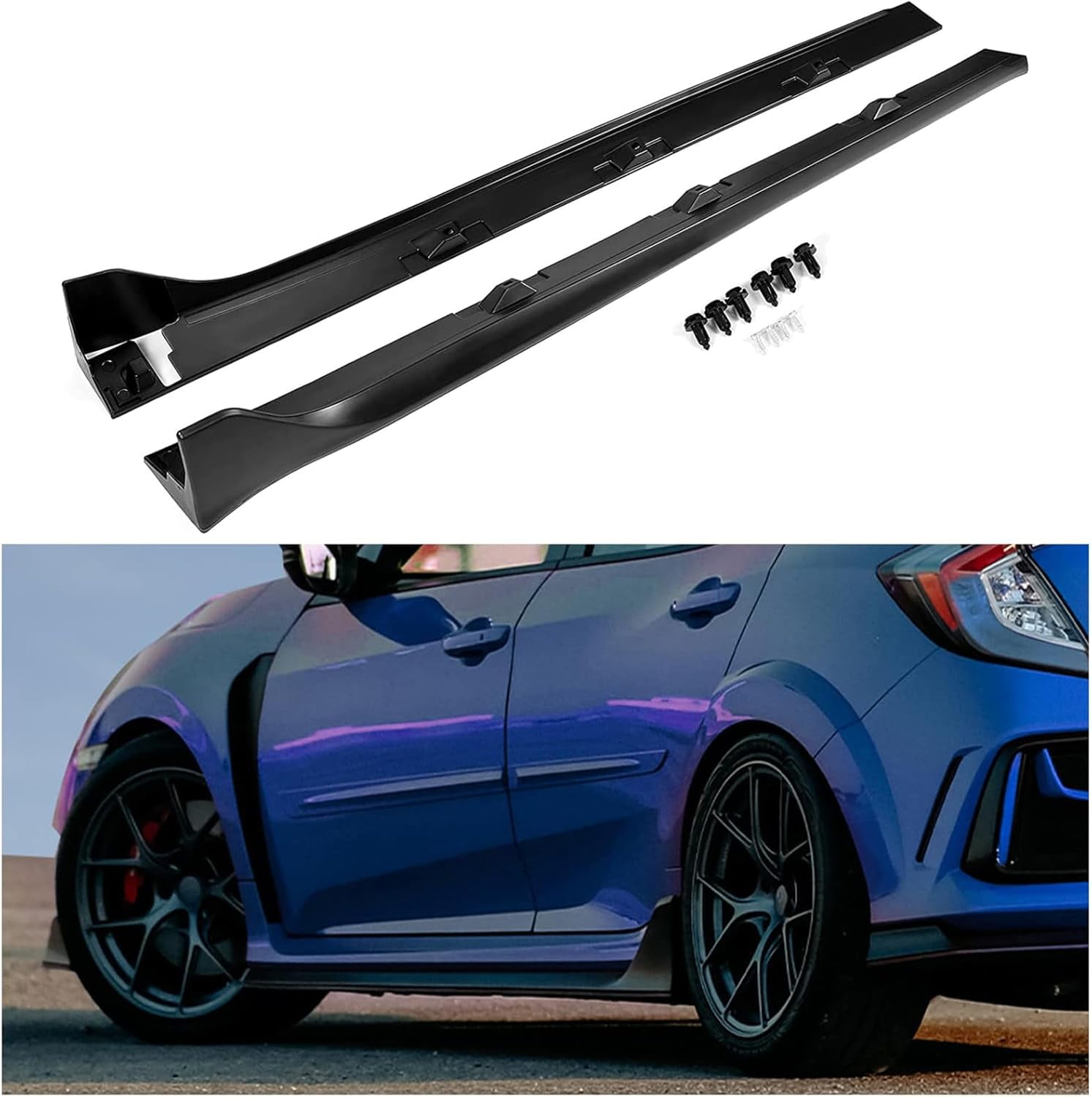 Side Skirt Extension Replacement Compatible with 2016-2021 Honda Civic ...