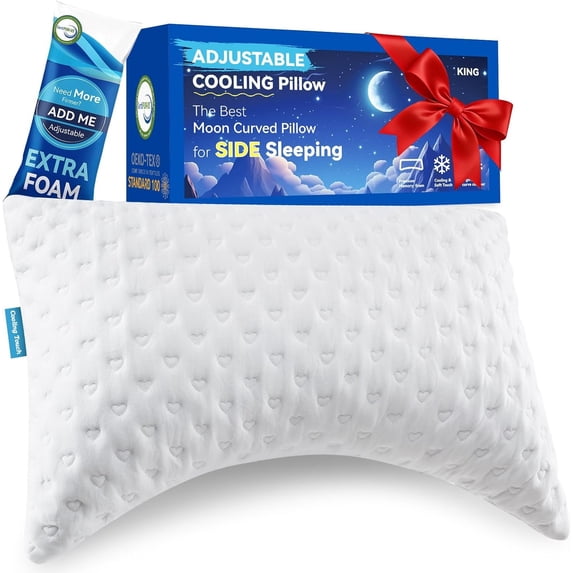 Side Sleeper Pillows for & Comfort - Curved Crescent Design, Adjustable ...