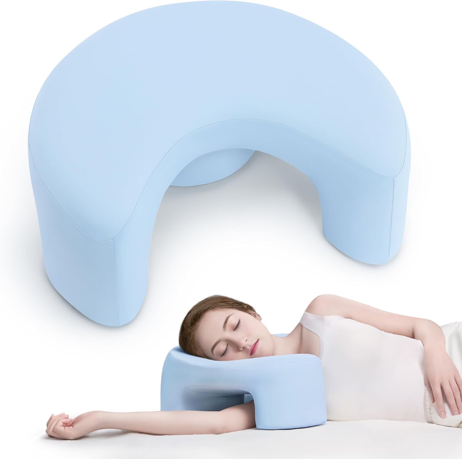Side Sleeping Pillow with Arm Holes - Ergonomic Memory Foam Pillow for ...
