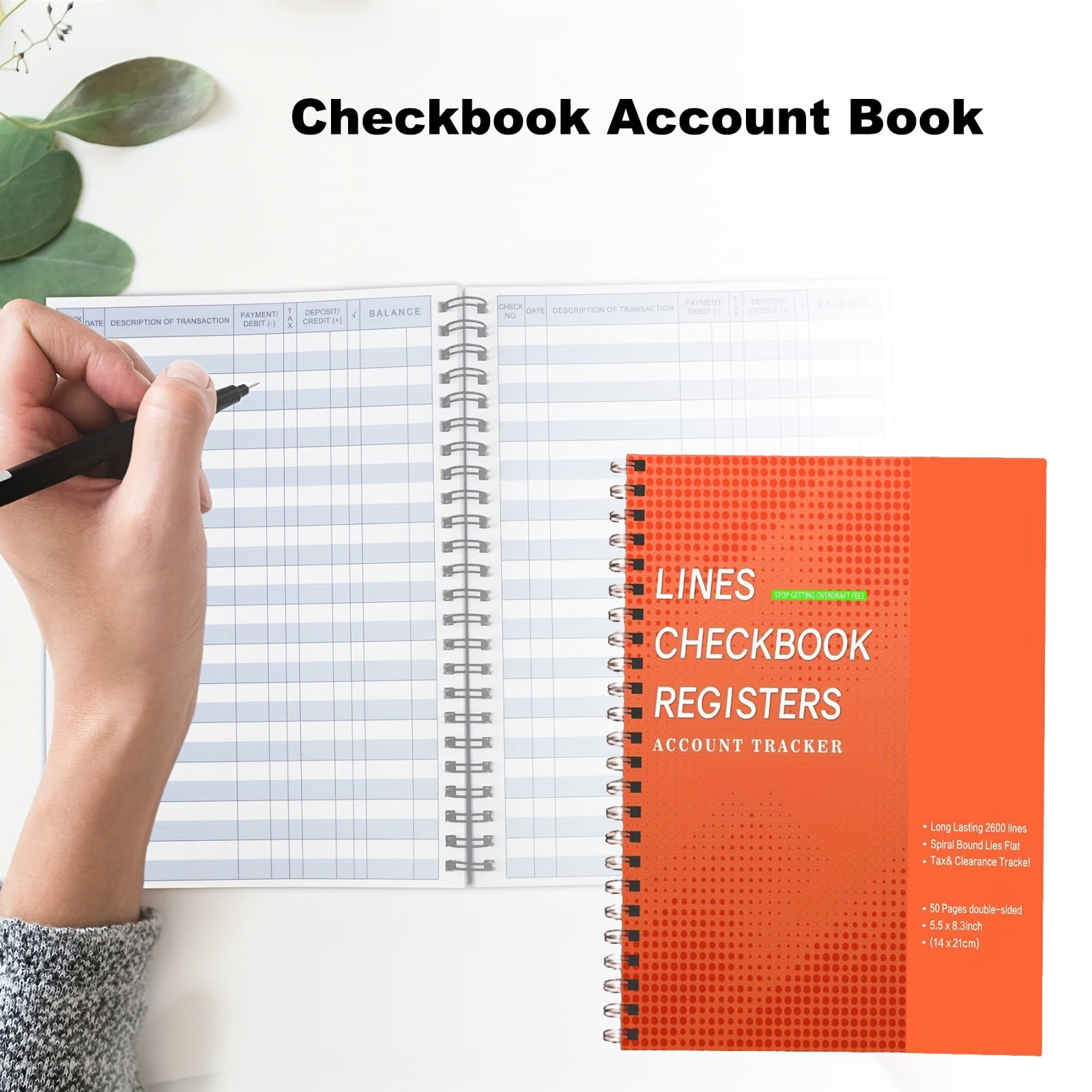 Side Spiral Bound Checkbook Transaction Register, Check Registers for ...