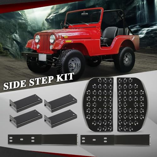 Side Step Kit Compatible with Willys CJ2A CJ3A CJ3B M38 CJ5 Jeeps ...