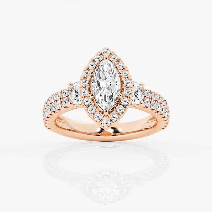 Side Stone Double-row Halo Engagement Ring - Walmart.com