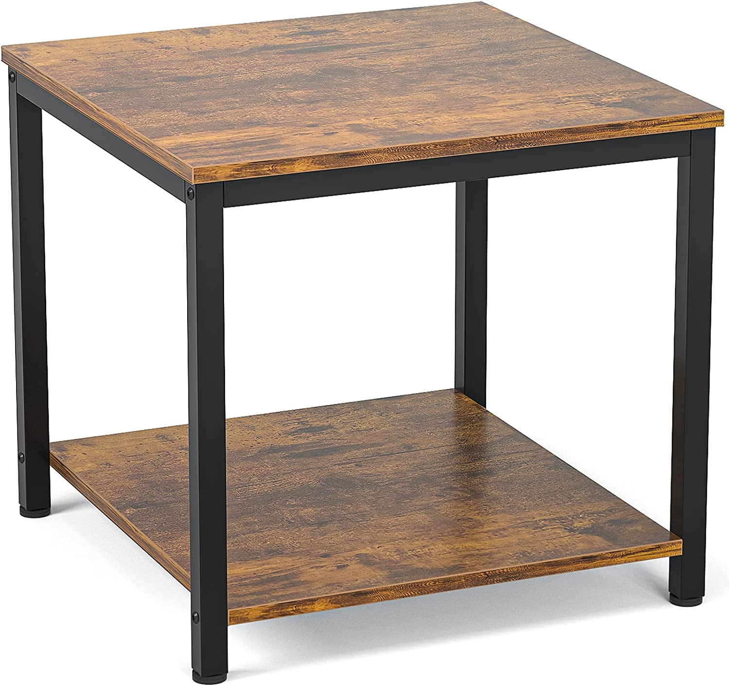 Side Table 20 Inch Square, 2-Tier Coffee Tea End Table Nightstands for ...