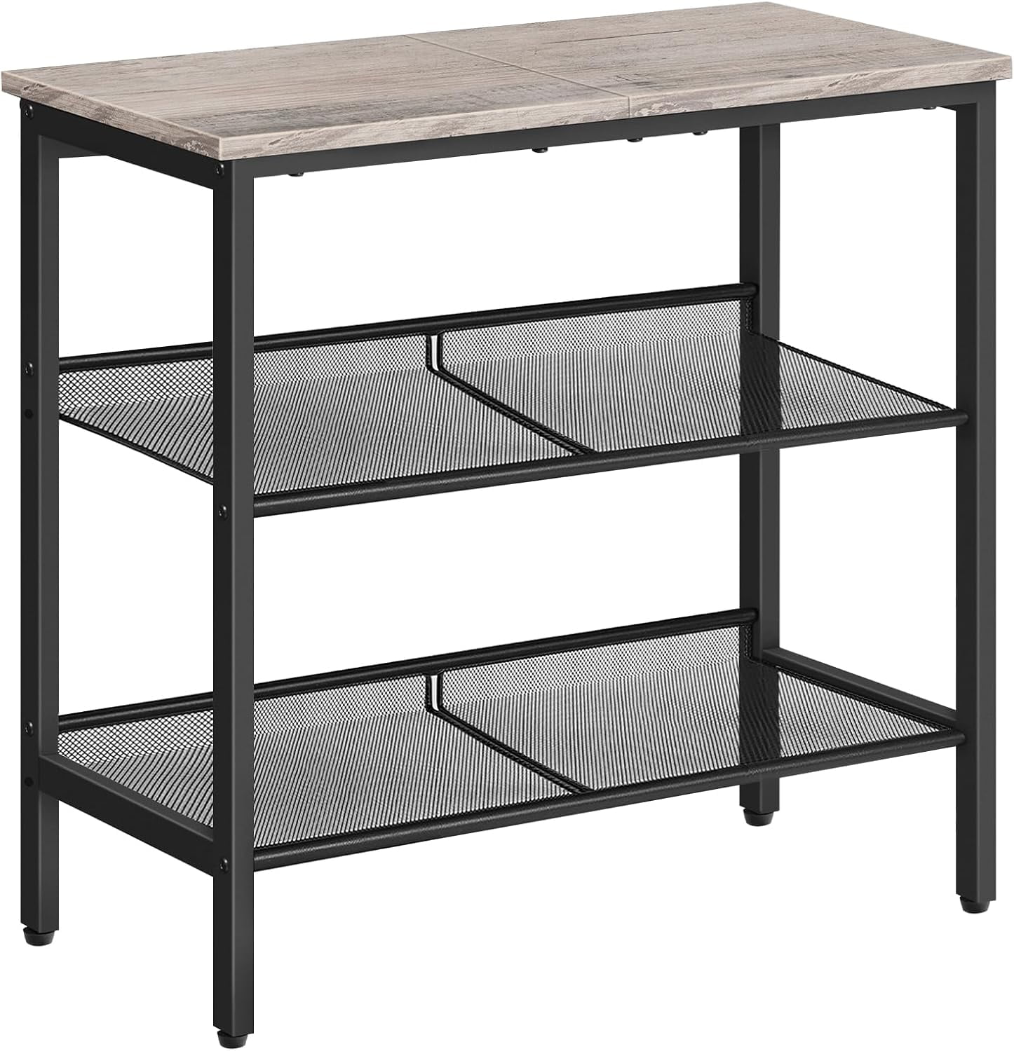 Side Table, 3-Tier Narrow End Table, Nightstand with 2 Flat or Slant ...