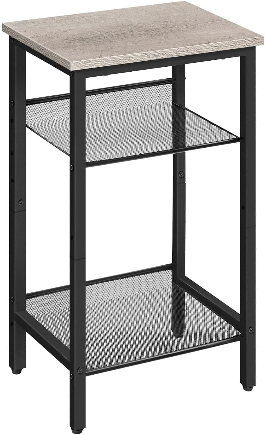 Side Table, 3-Tier Tall End Telephone Table with Adjustable Mesh ...