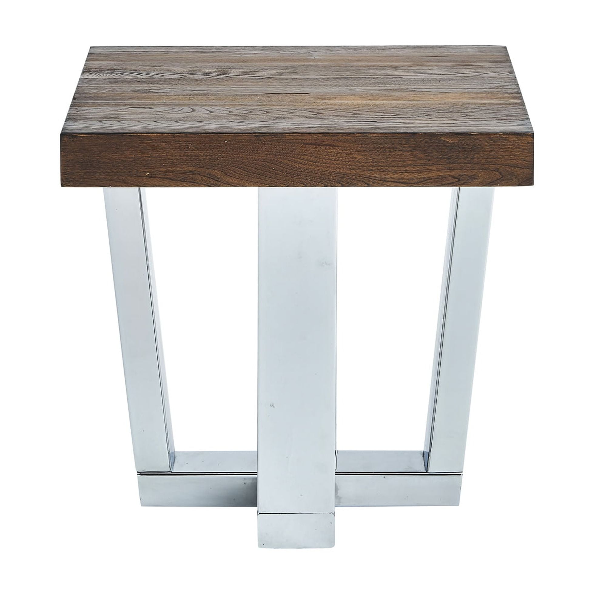 Side Table In Brown - Crafted From 3mm Veneers & Base, Rustic Modern ...