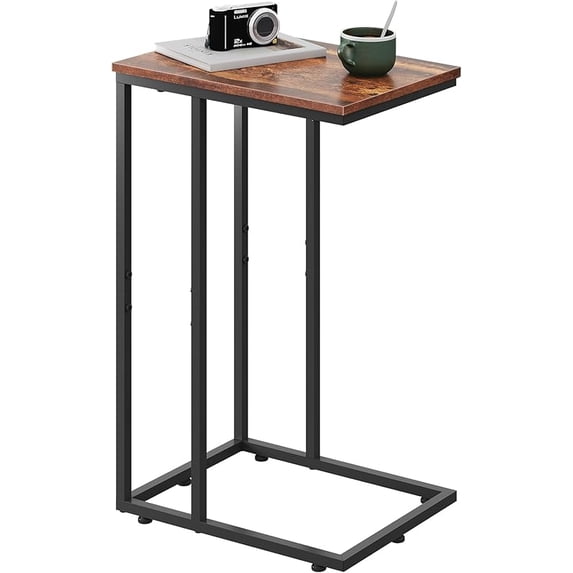 Side Table, C Shaped End Table for Couch, Sofa and Bed, Large Desktop C ...