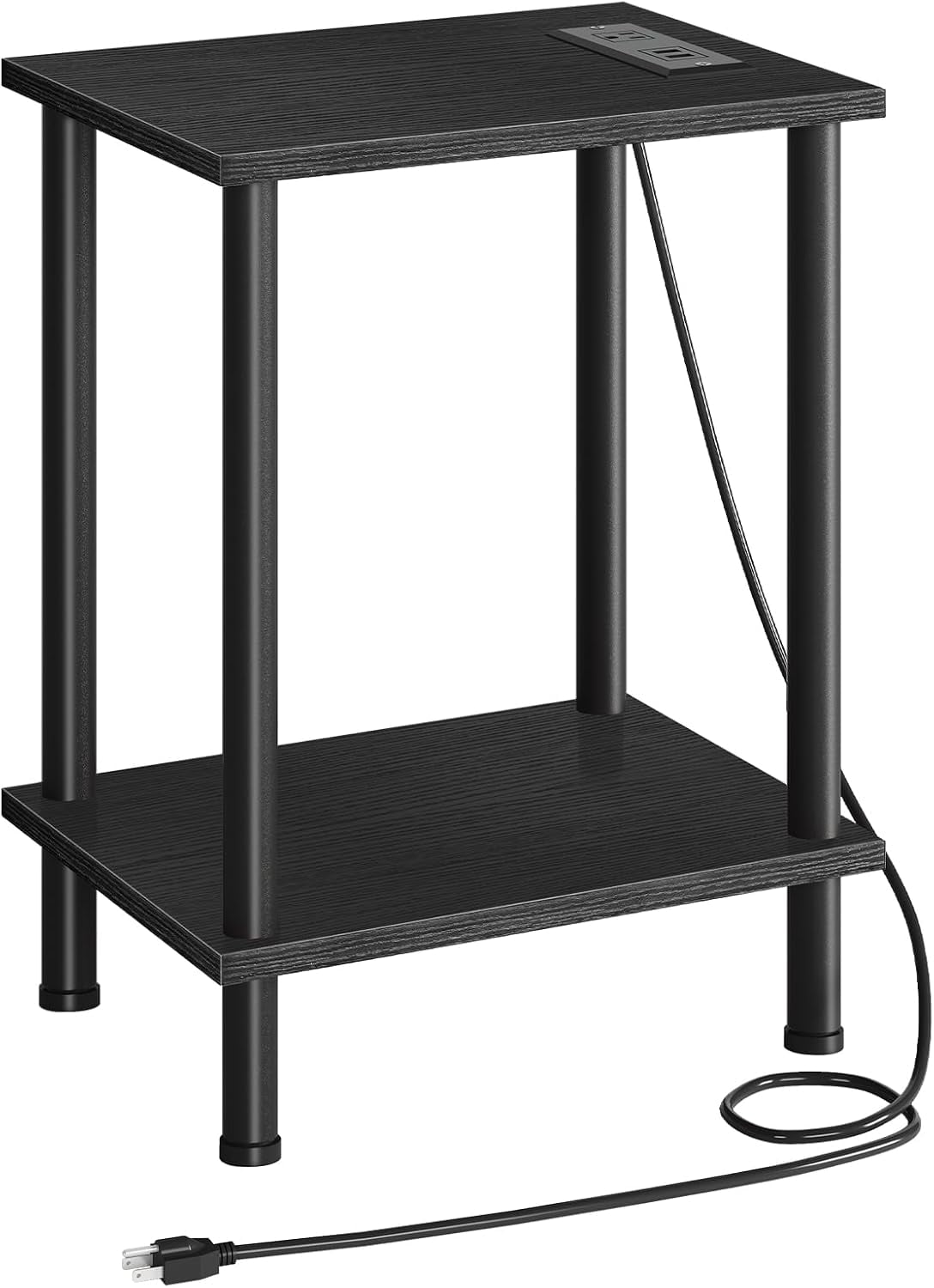 Side Table with Charging Station, Set of 2 End Tables with USB Ports ...