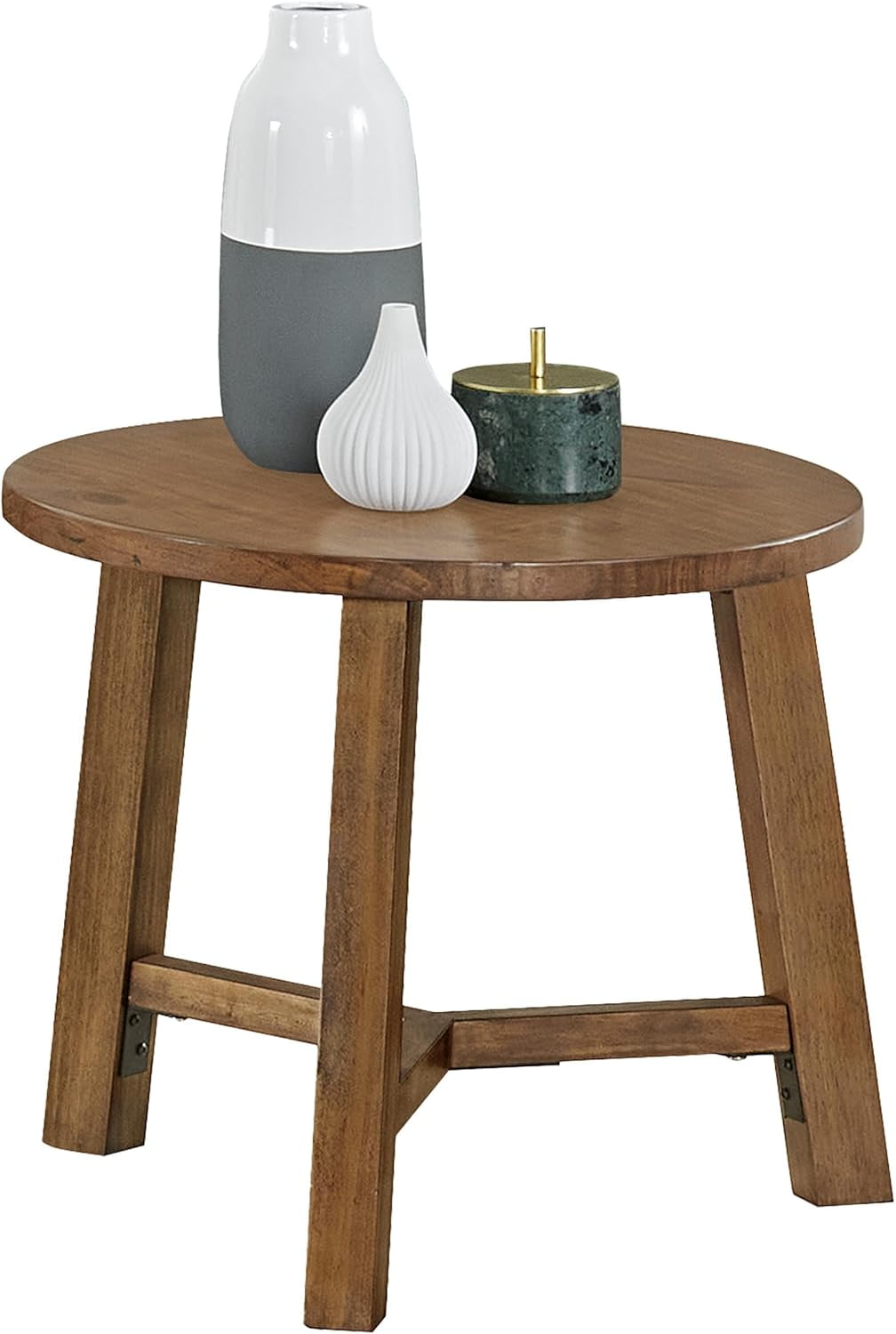 Side Table - Collection 20-Inch Round End Table or Nightstand - Solid ...