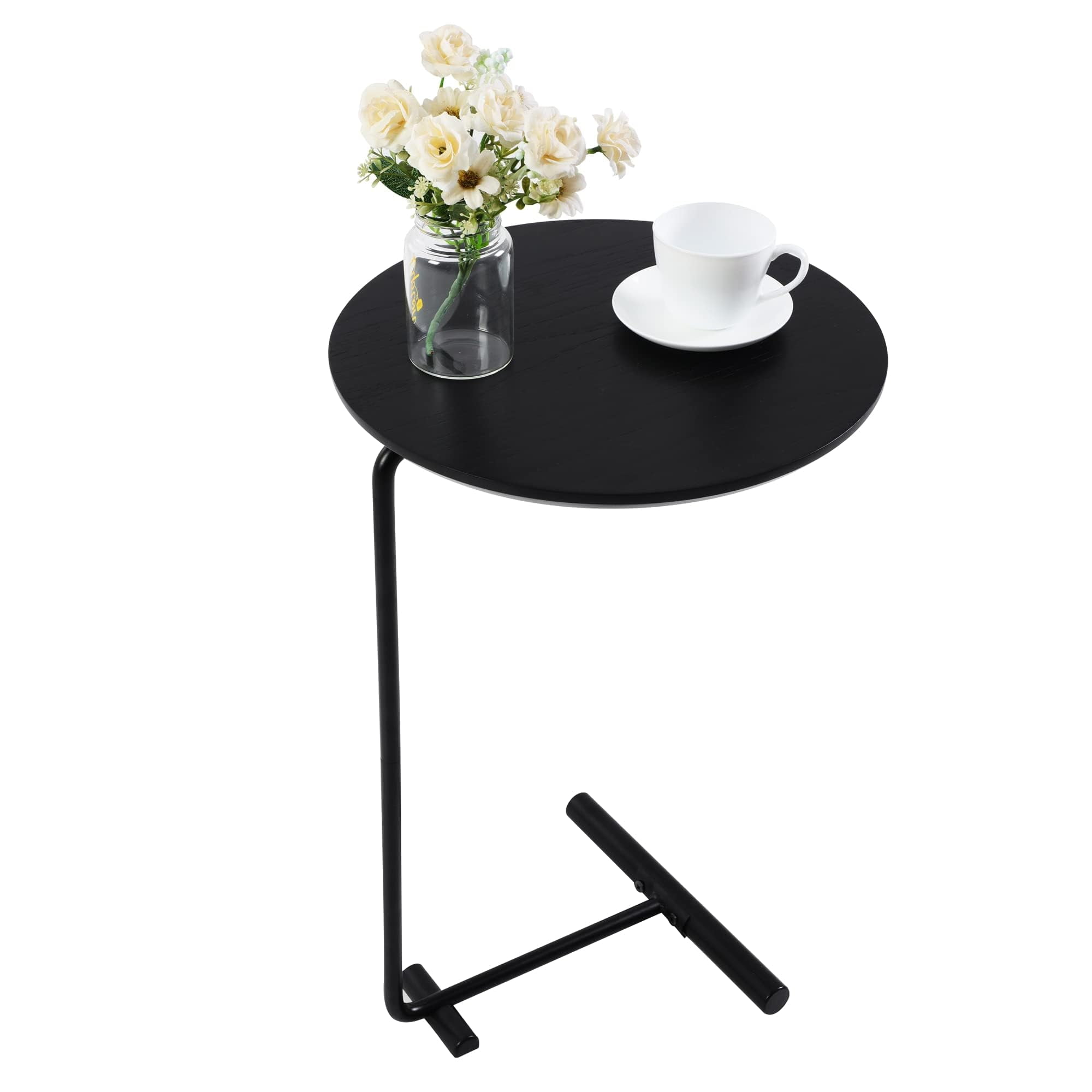 Side Table for Couch,C Shaped End Table Slide Under Sofa for Living ...