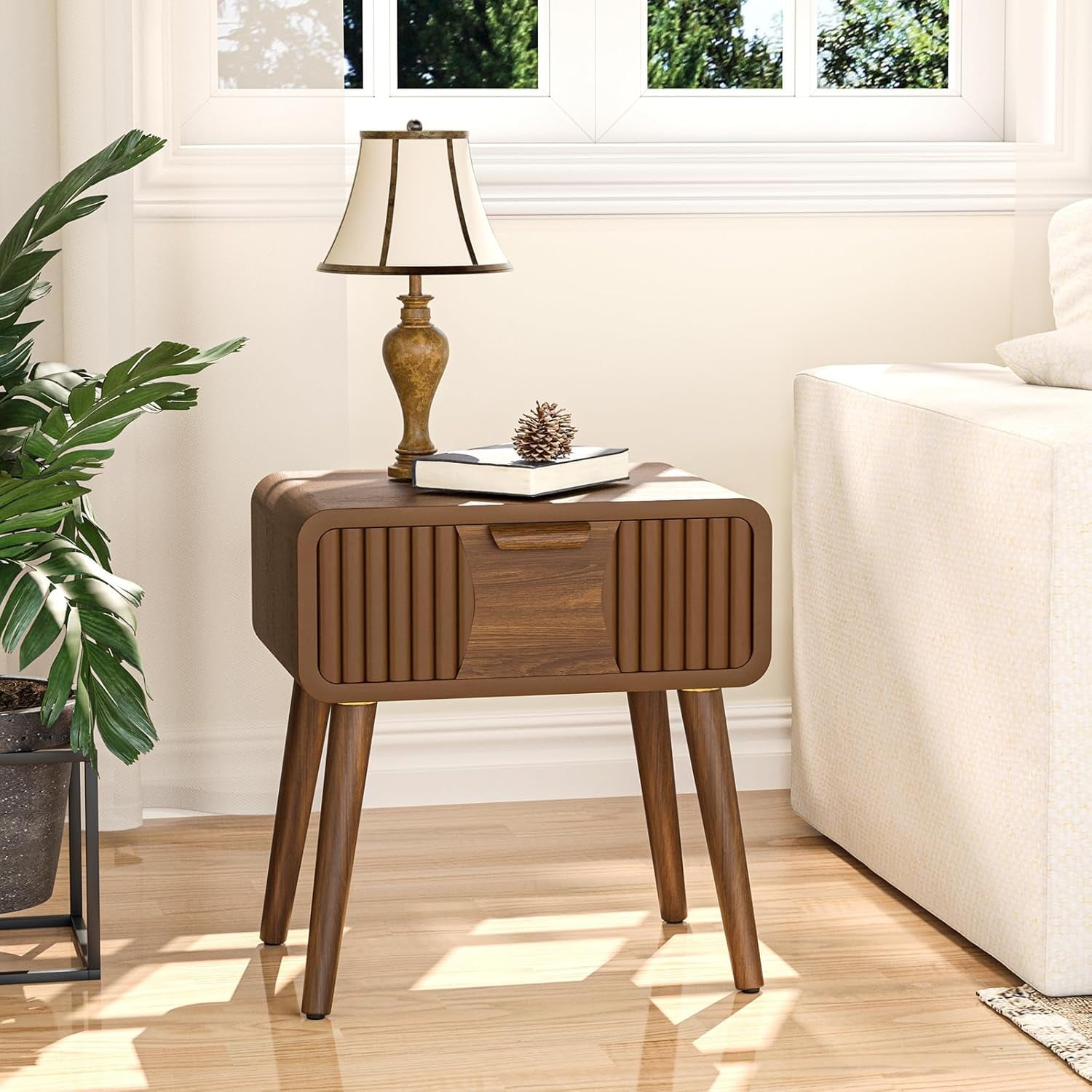 Side Table with Drawers for Bedroom, Nightstand, End Table, Living Room ...