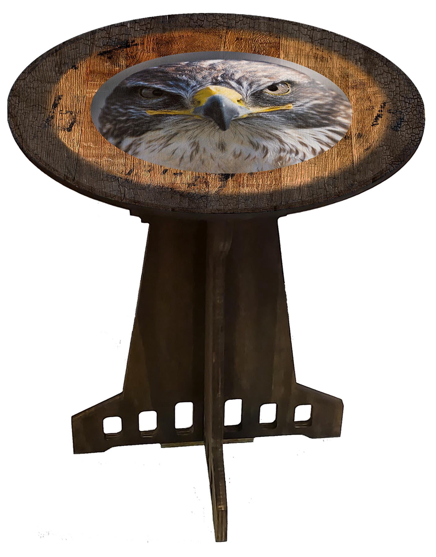 Side Table Fire Department Firefighter Gift Round Wood End Table ...
