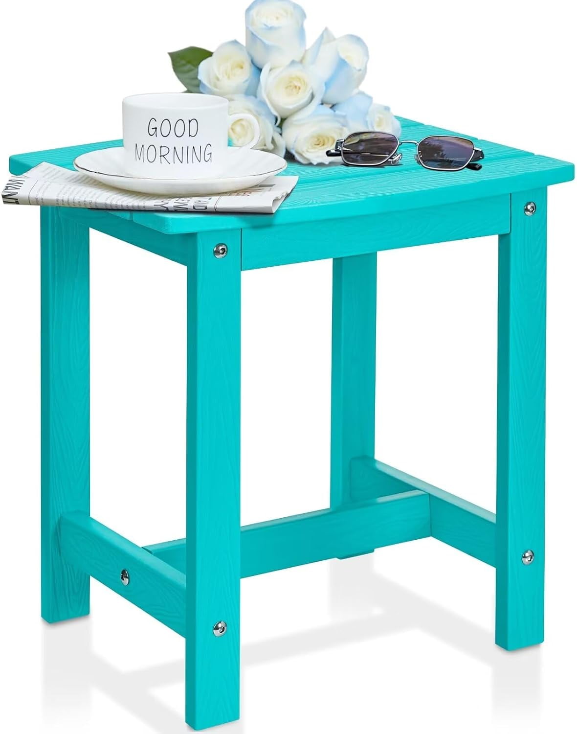 Side Table, HIPS Adirondack Small Single Table, Waterproof Square Outside Table, Balcony Modern ...