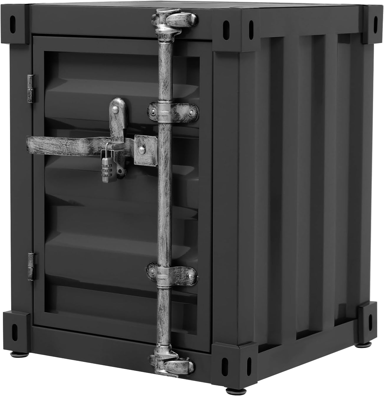 Side Table, Industrial Metal Container Cabinet,Wrought Iron Container ...