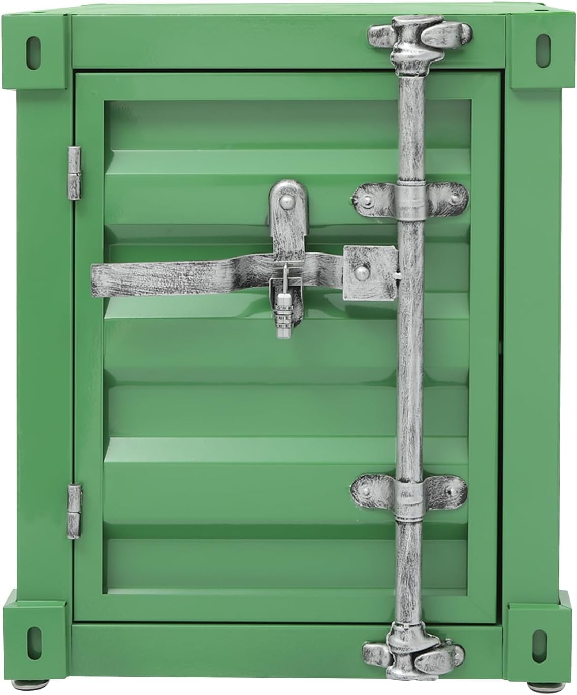 Side Table, Industrial Wind Container Cabinet Iron Bedside Table with ...