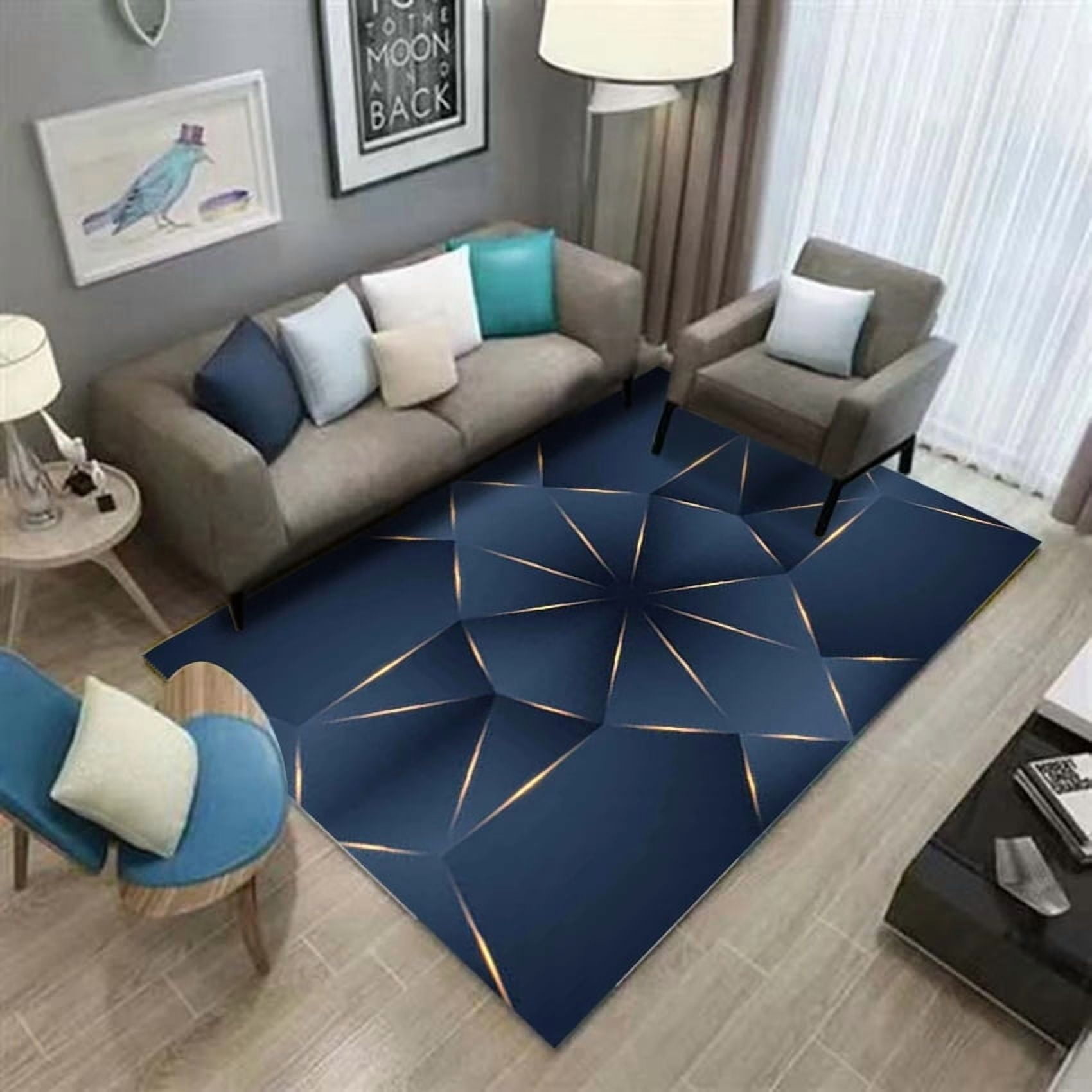 Side Table Living Room Large Carpet 3D Print Psychedelic Geometric ...
