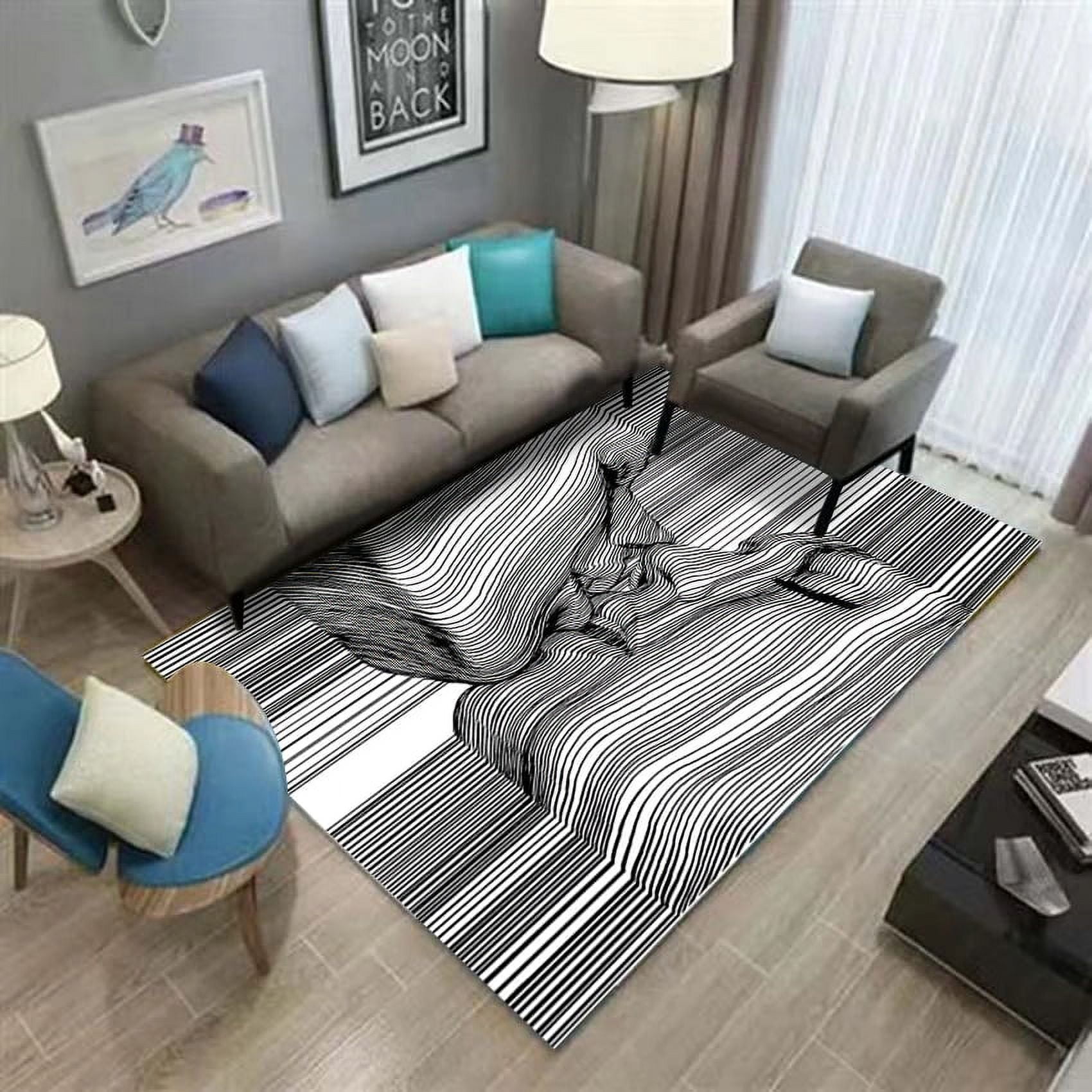 Side Table Living Room Large Carpet 3D Print Psychedelic Geometric ...