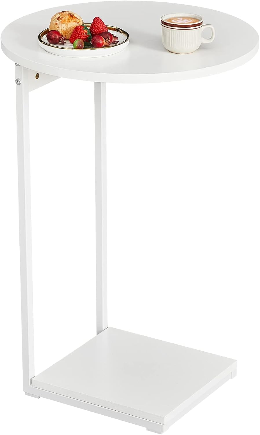 Side Table Living Room, Small End Table for Small Space, 25.6" C Shaped ...