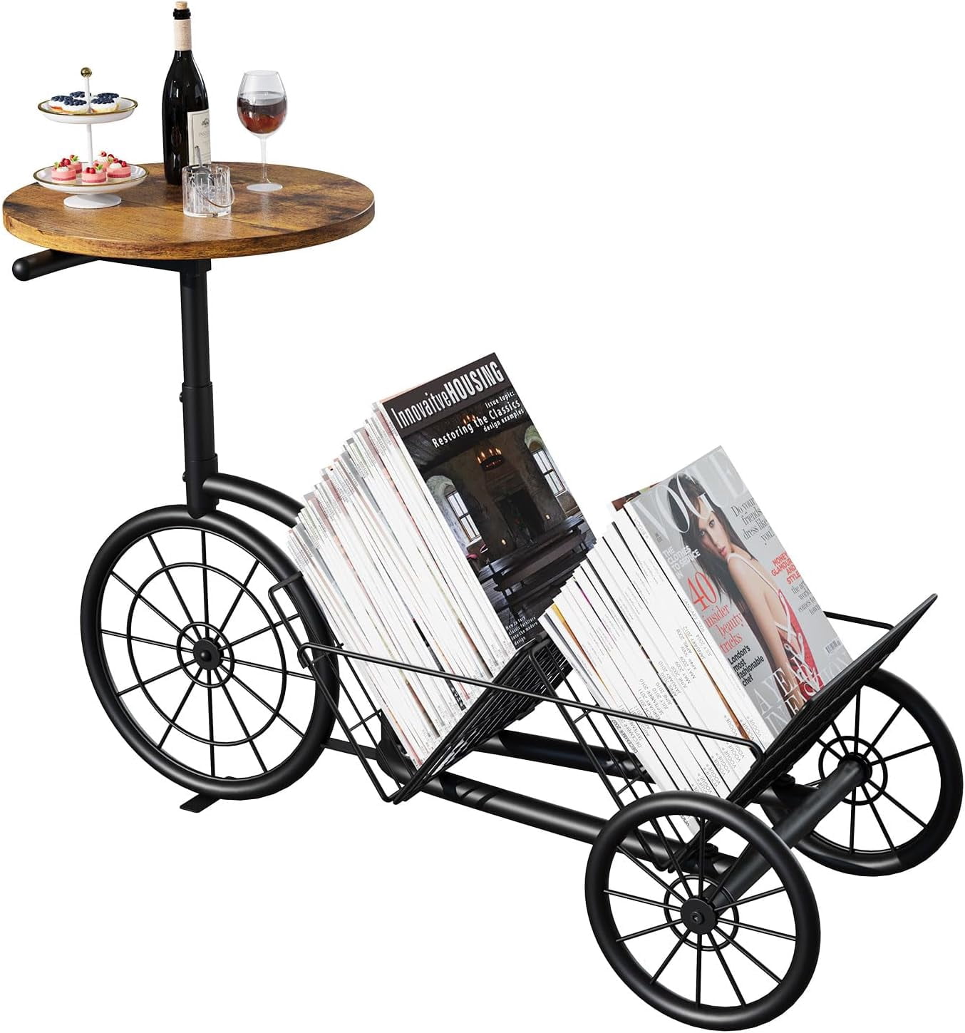 Side Table Magazine End Table -Modern Industrial Bike Style Rustic ...