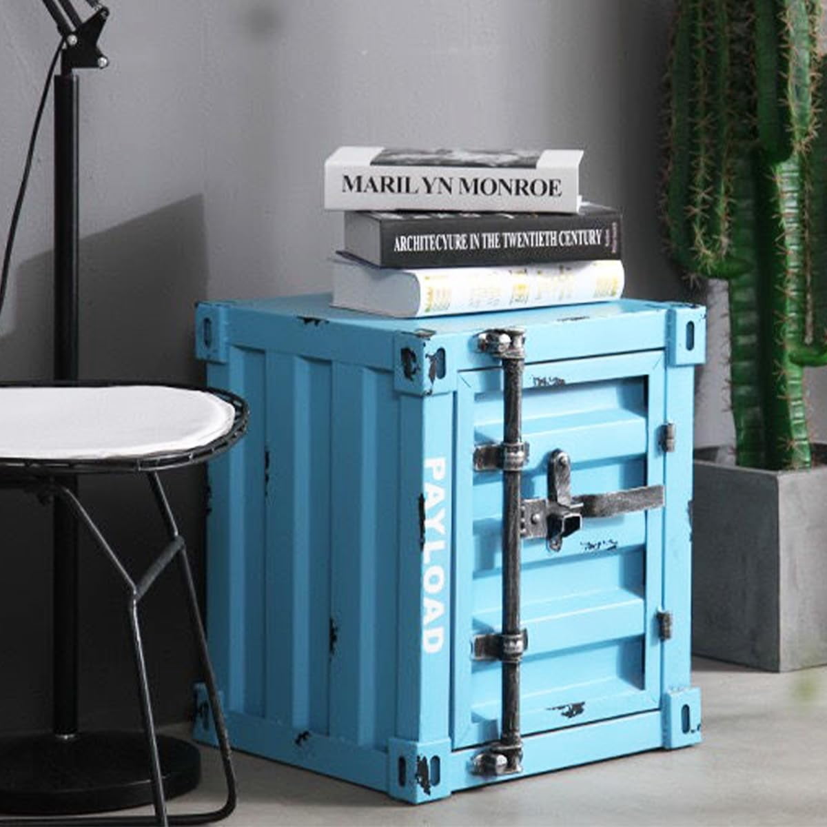 Side Table, Metal Retro Industrial Style Storage Cabinet，Maritime ...