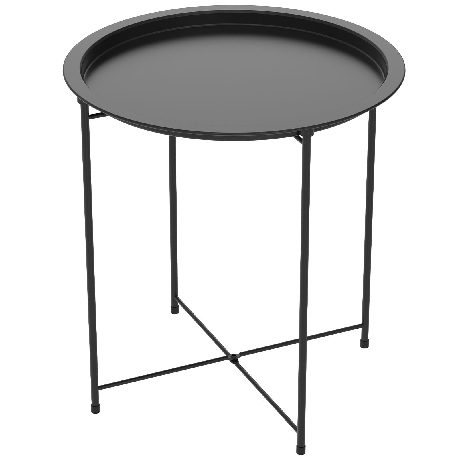 Side Table Metal Small Round Accent Table Collapsible Portable End ...