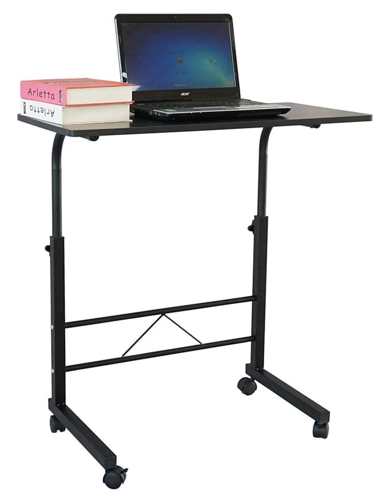 Side Table Mobile Standing Desk Adjustable Height Portable Laptop Table ...