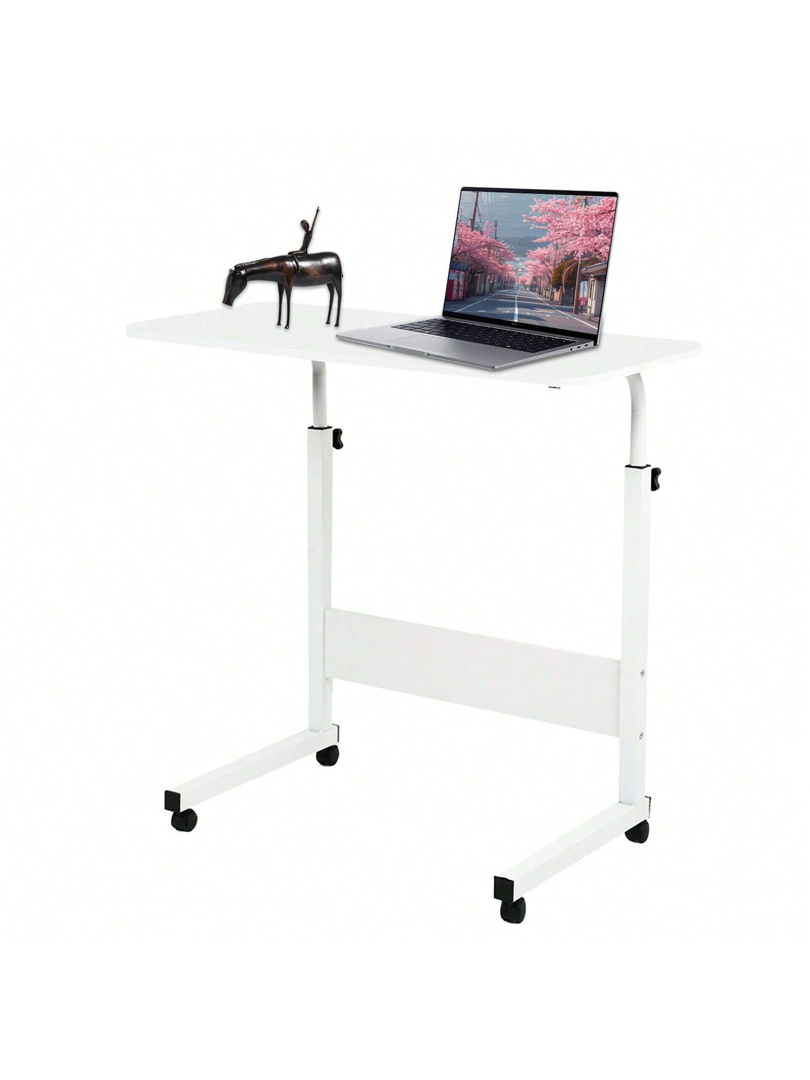 Side Table Mobile Standing Desk Adjustable Height Portable Laptop Table, TV Tray Computer ...