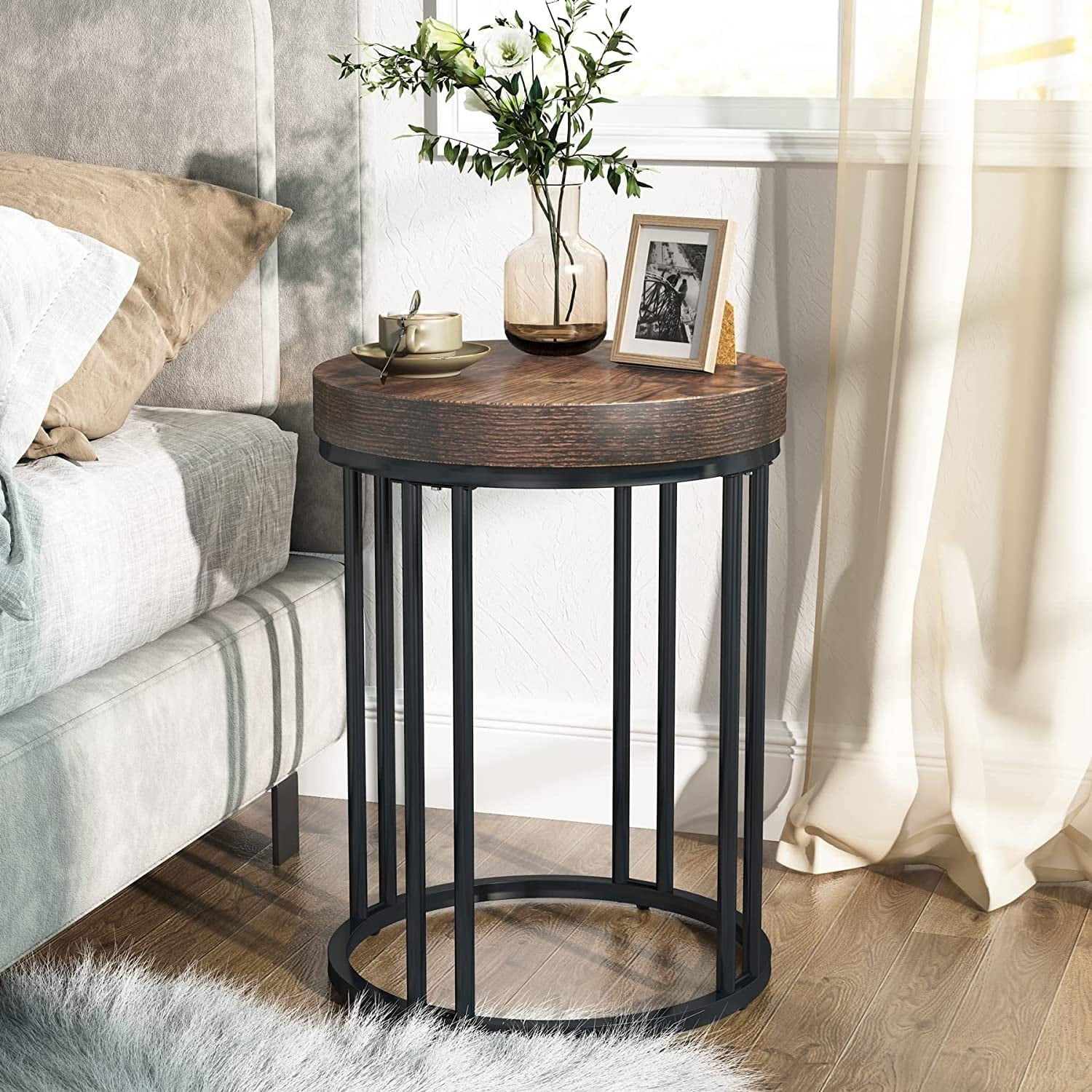 Side Table Modern Nightstand Round Side End Table Accent Coffee Table ...