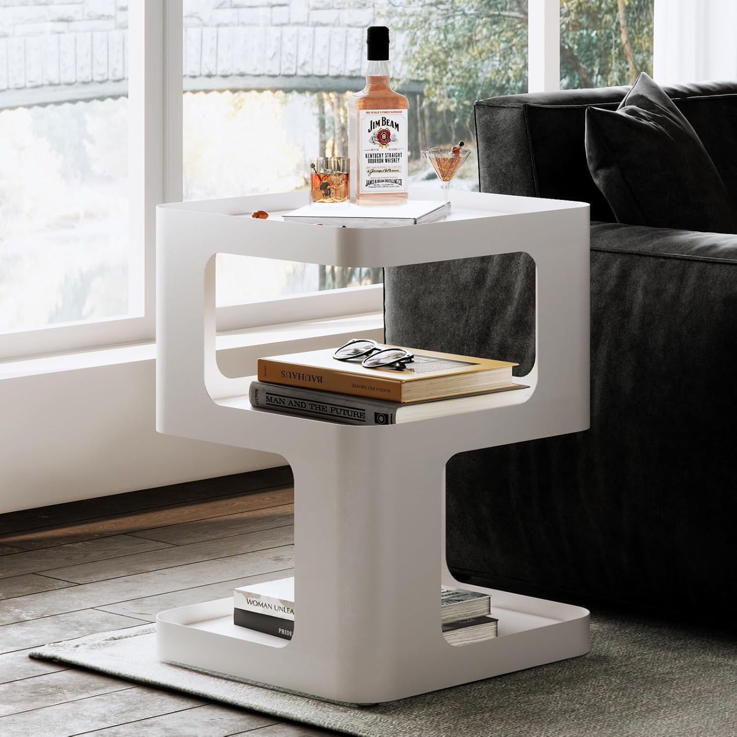 Side Table,Modern end Table,Unique nightstand,Bedside Table,Metal Night ...