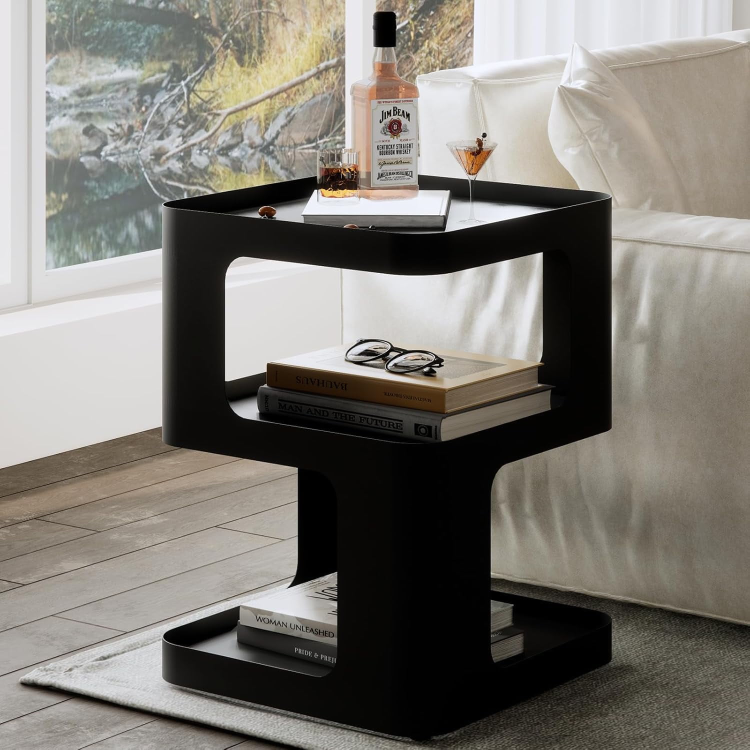 Side Table,Modern end Table,Unique nightstand,Bedside Table,Metal Night ...