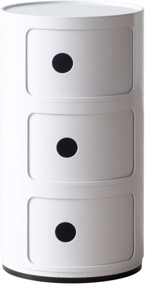 Side Table Nordic Bedside Tables, Round Bedside Cabinet 3 Tier Drawer ...