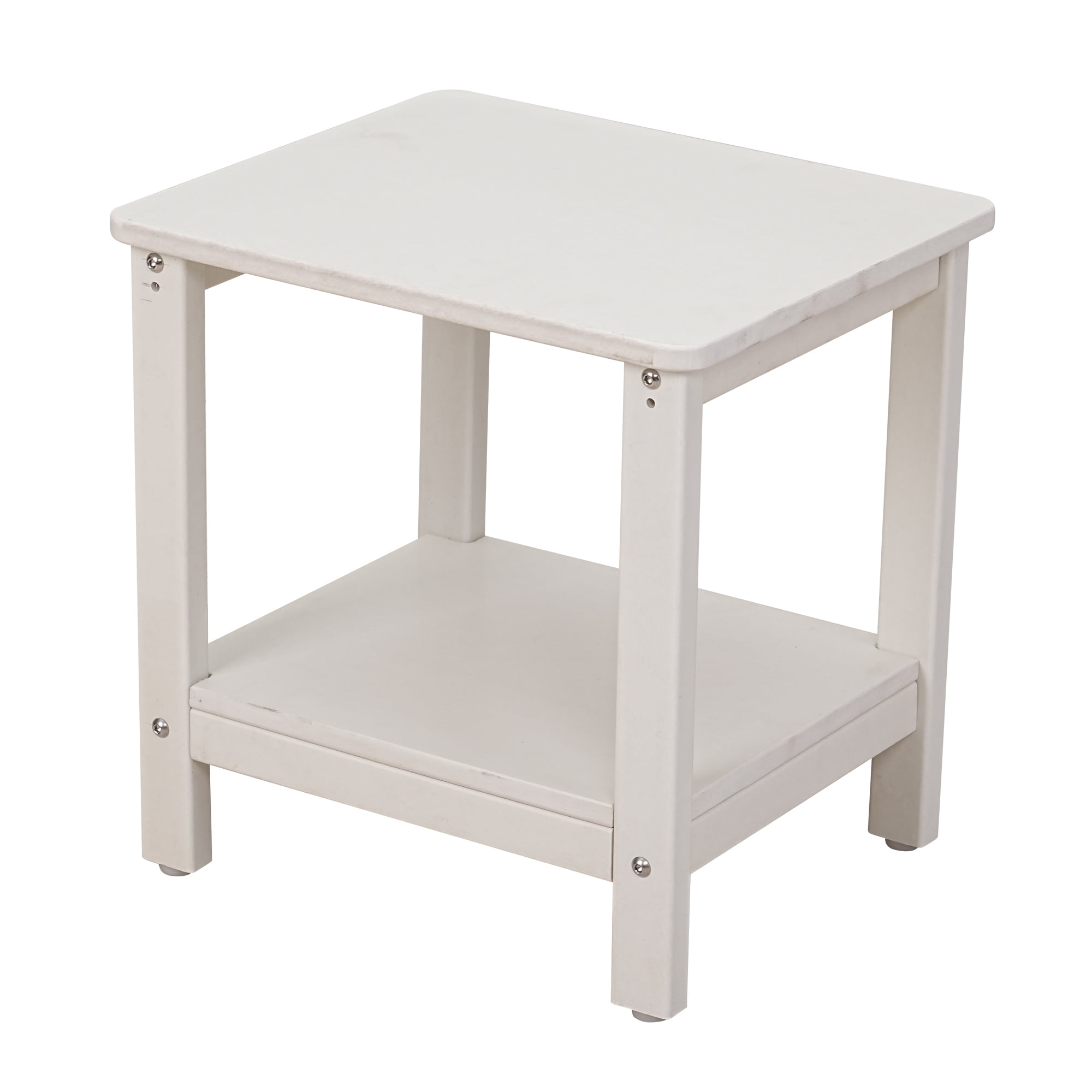 Side Table, Rectangle End Table with 2 Storage Shelves End Table for ...