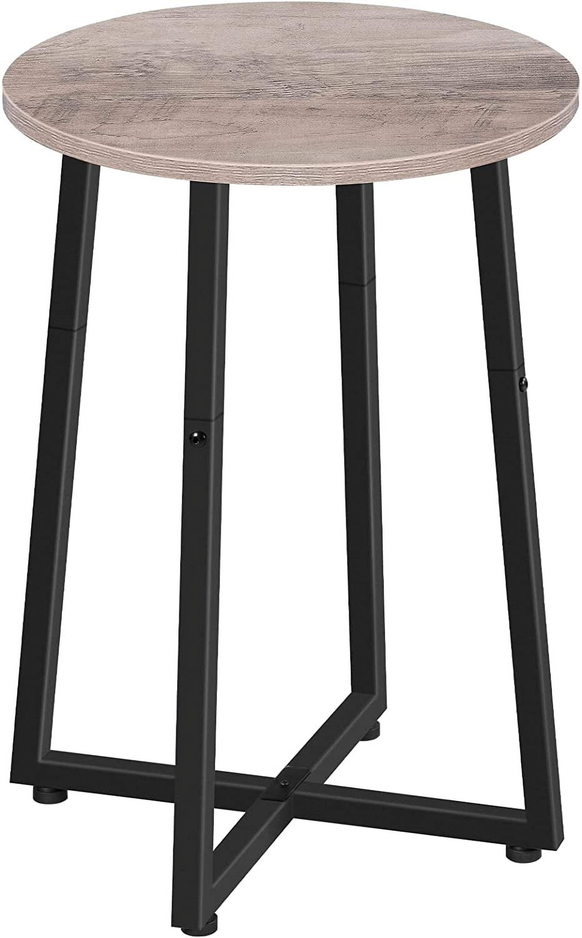 Side Table, Round Accent End Table with Sturdy X-Shaped Metal Frame, 15 ...