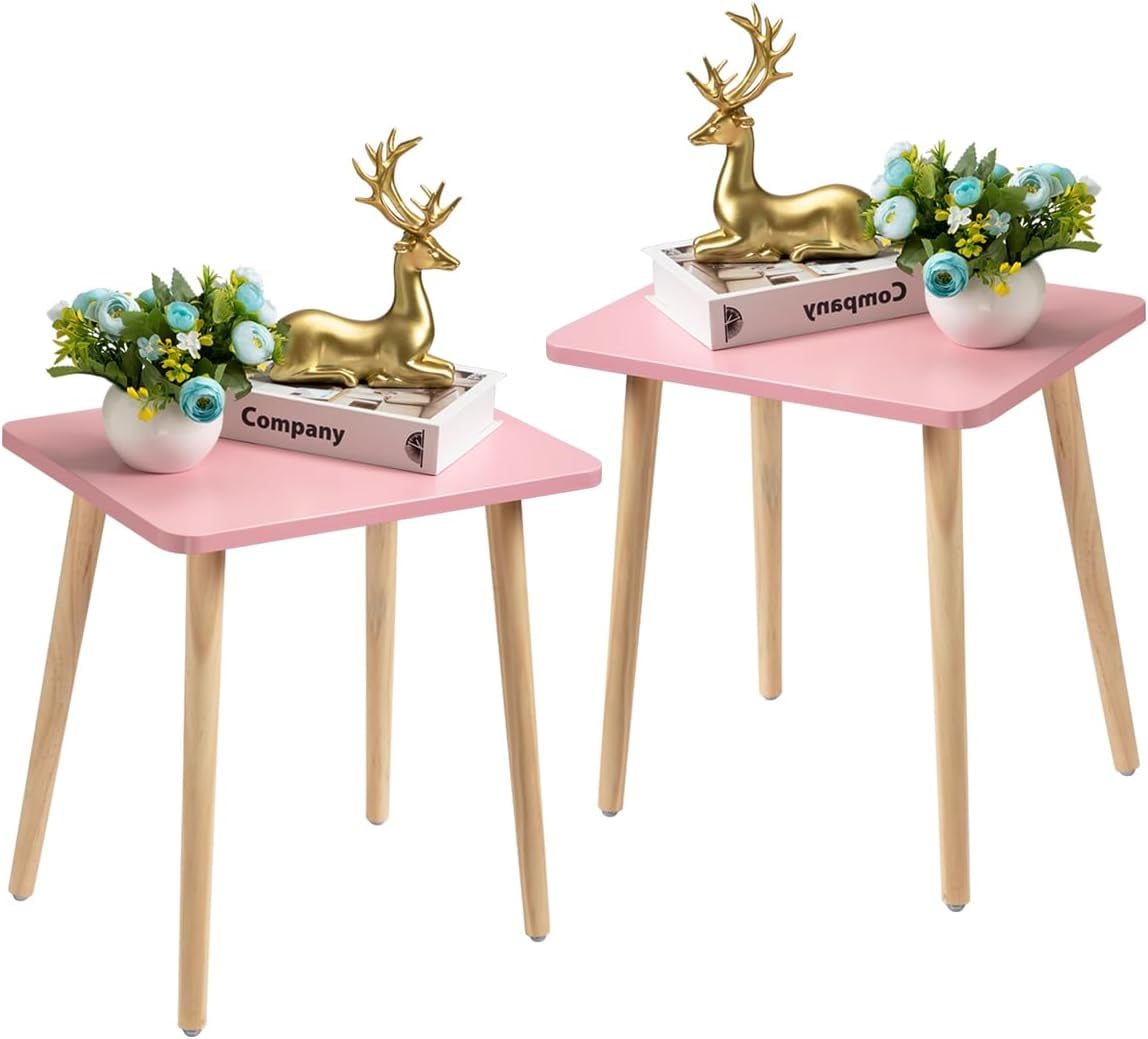 Side Table Set of 2, Modern Side Table Accent Tables for Small Spaces, Wooden Home Decor, Easy ...