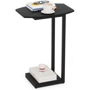Tribesigns C-Shaped End Table for Couch, Side Table for Small Space ...