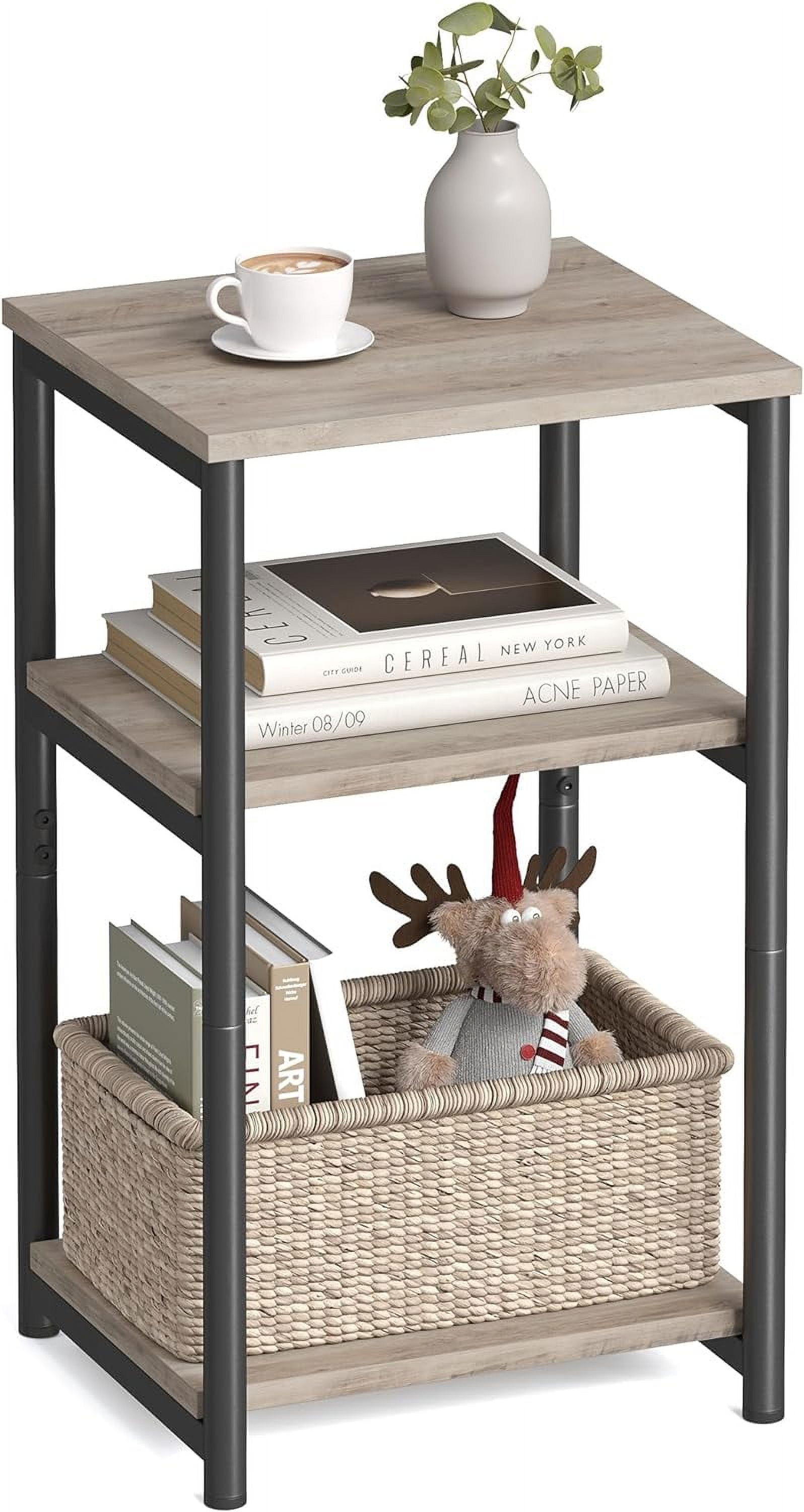 Side Table, Small End Table, Tall Nightstand for Living Room, Bedroom ...