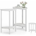 Side Table, Small Round End Table, Set of 2 Half Round Side Table Half ...