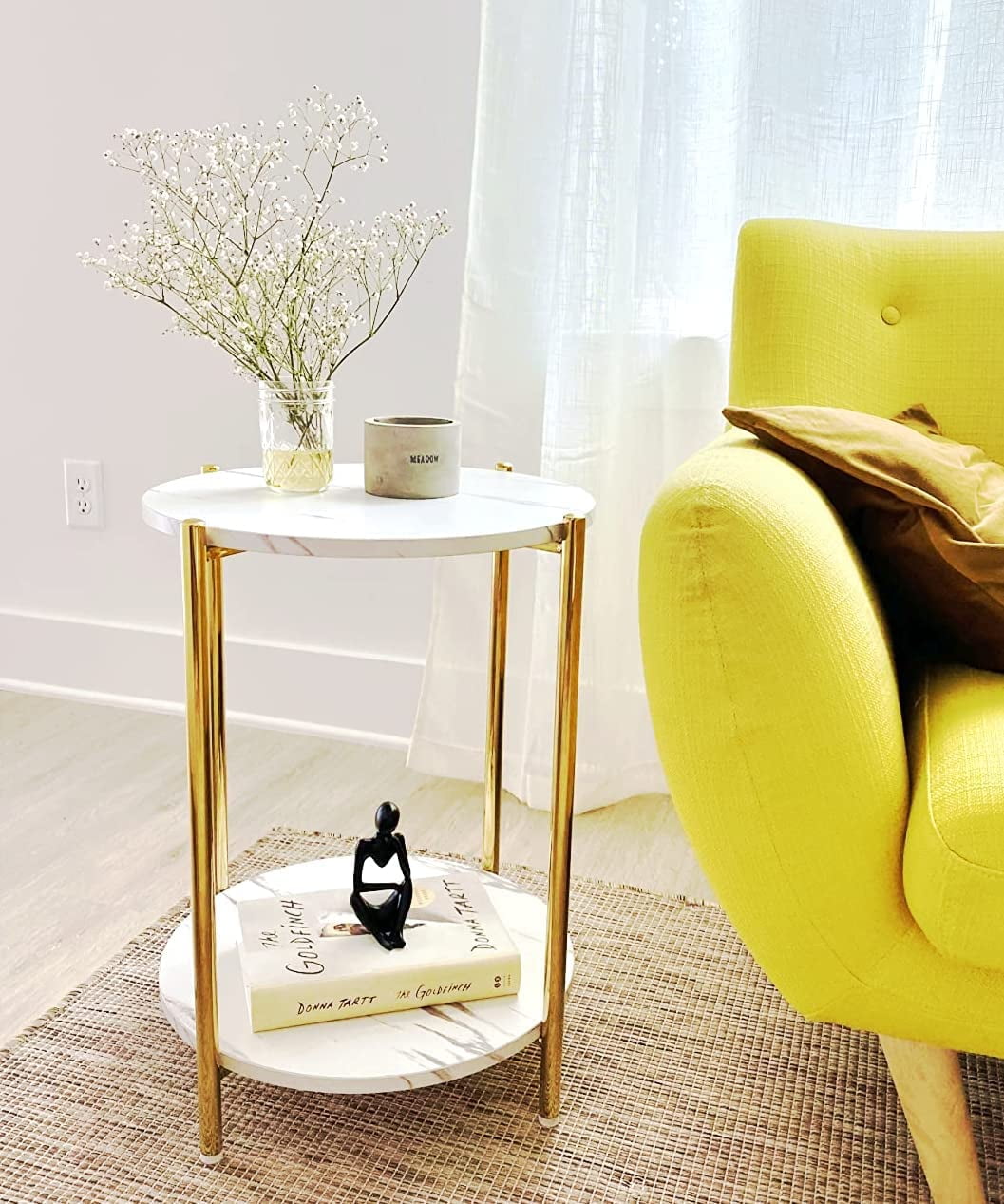 Side Table Small Round Nightstand for Living Room or Bedroom Modern ...